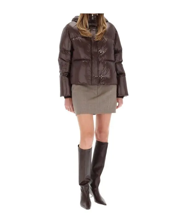 FAY Hooded Down Jacket With Toggle Fastening - Brown
