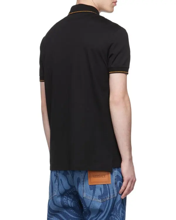 Versace Medusa Head Short-sleeved Polo Shirt - Black