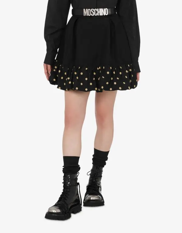Moschino Polka Dot Ruffle Mini Skirt