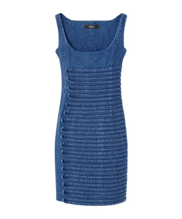 Versace Panelled Denim Mini Dress