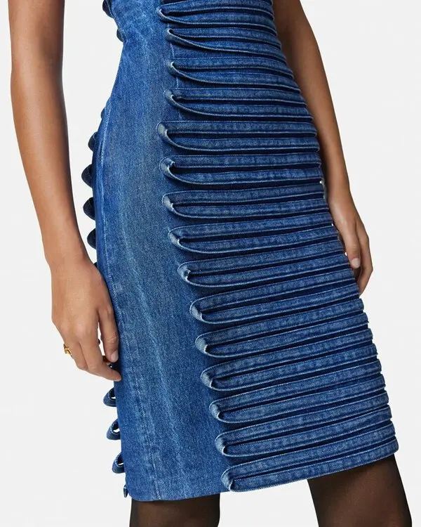 Versace Panelled Denim Mini Dress