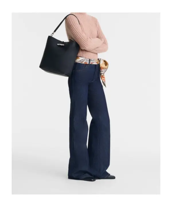 Longchamp Le Roseau Hobo Bag - Black