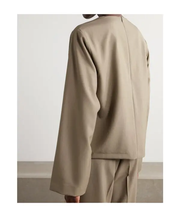 RÓHE Long Sleeve Top With Layered Draped Collar