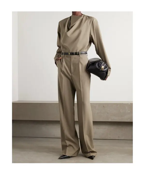 RÓHE Long Sleeve Top With Layered Draped Collar