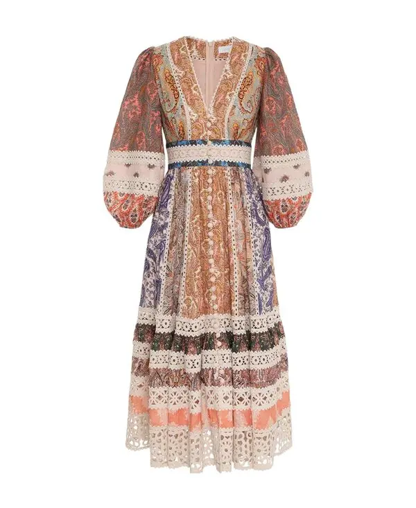 Zimmermann Floral Print V-neck Midi Dress - No