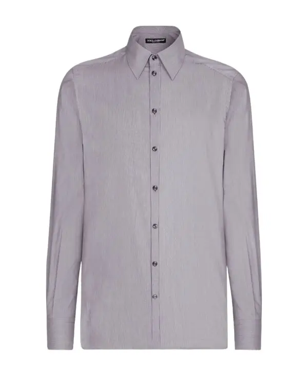 Dolce & Gabbana Long-sleeved Cotton Shirt - Gray
