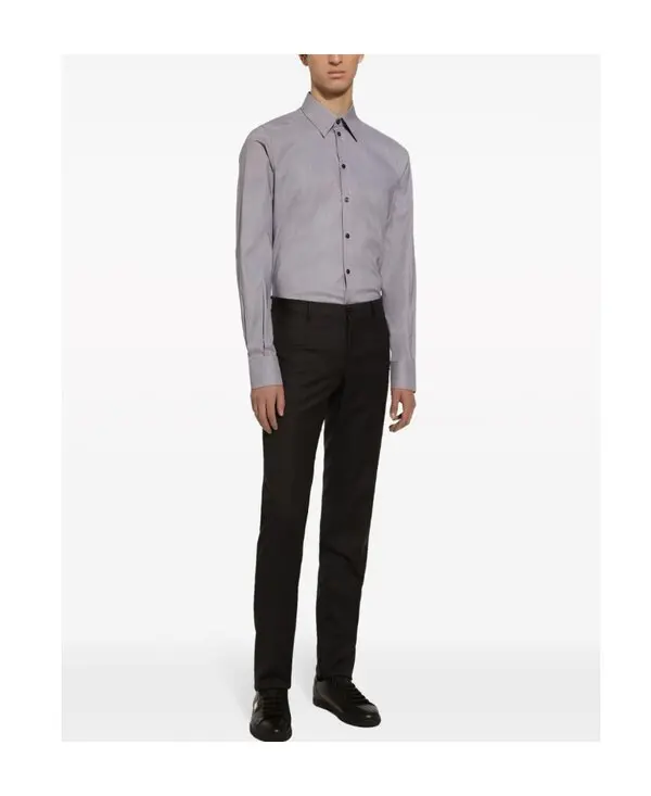 Dolce & Gabbana Long-sleeved Cotton Shirt - Gray