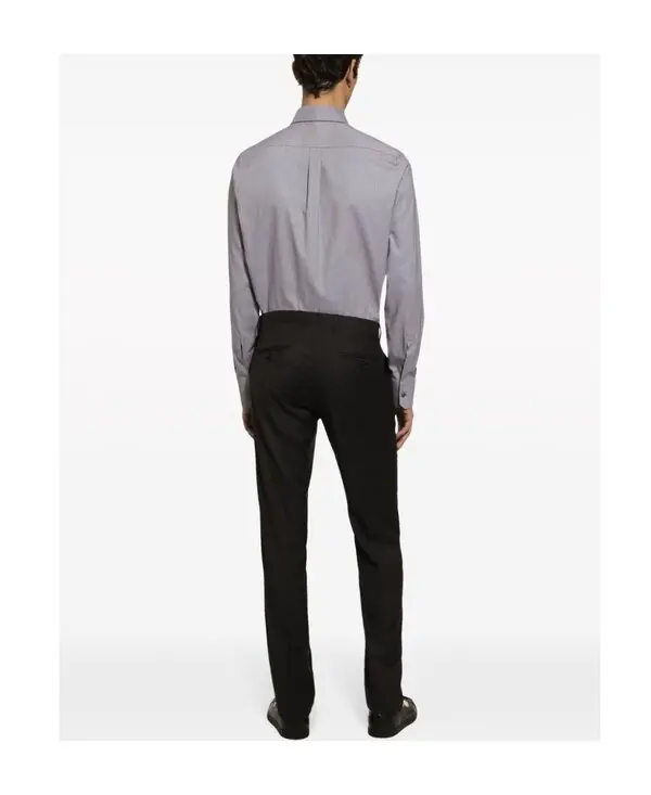 Dolce & Gabbana Long-sleeved Cotton Shirt - Gray