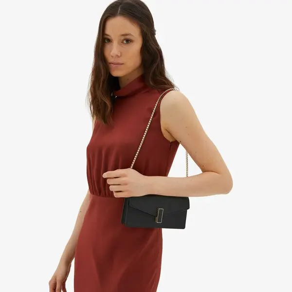 VALEXTRA Envelope Clutch Bag - Black