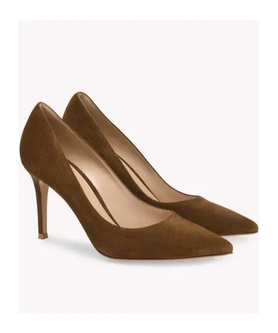 GIANVITO ROSSI 85mm Pointed-toe Stiletto Pumps - Brown