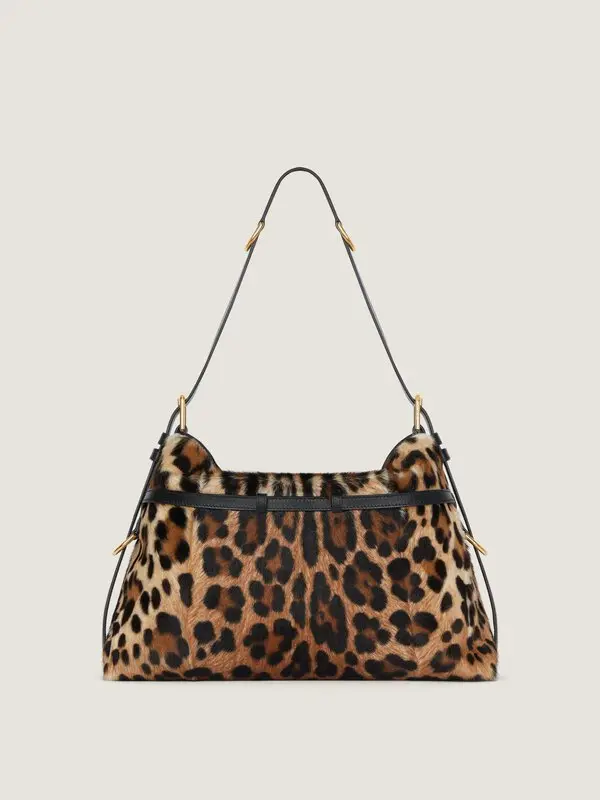 Givenchy Leopard Printed Medium Voyou Bag - Black/beige