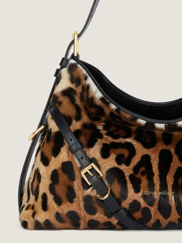 Givenchy Leopard Printed Medium Voyou Bag - Black/beige