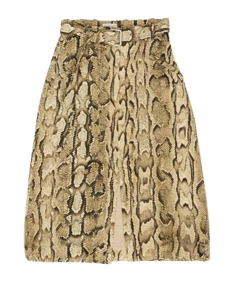 Dries Van Noten Snake Printed Belted Skirt - Animal Pattern