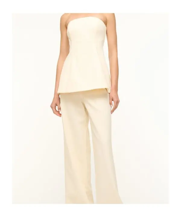 Staud Strapless Zip-up Top