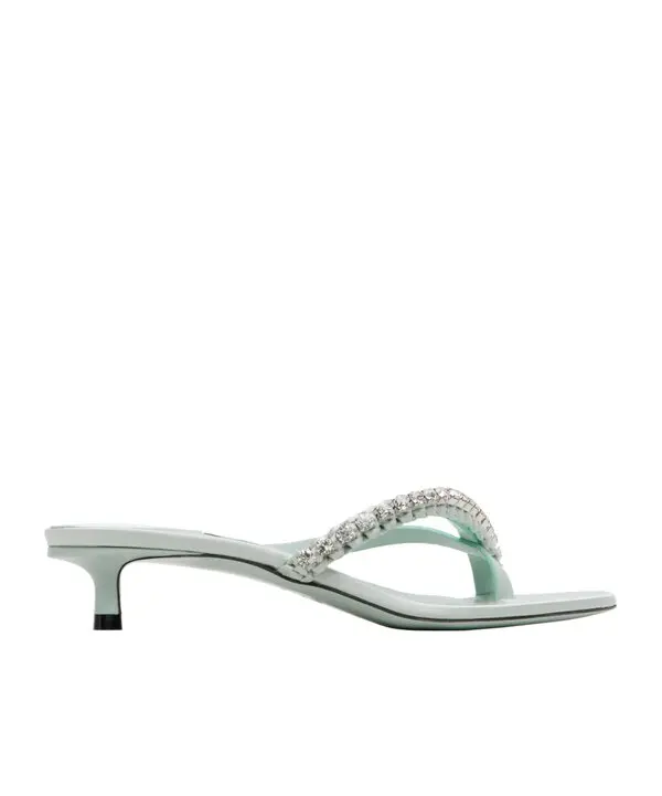 JIMMY CHOO Dila 35 Embellished Thong Sandals - Gray