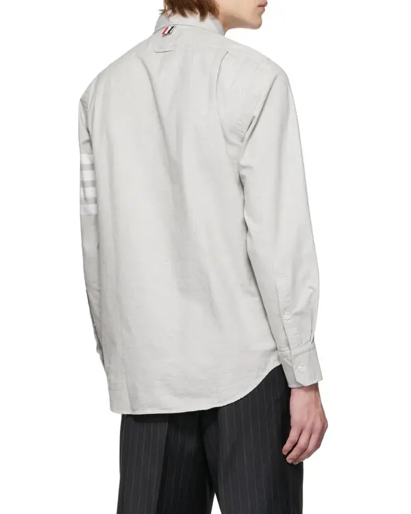 Thom Browne 4-bar Long-sleeved Shirt - Light Gray