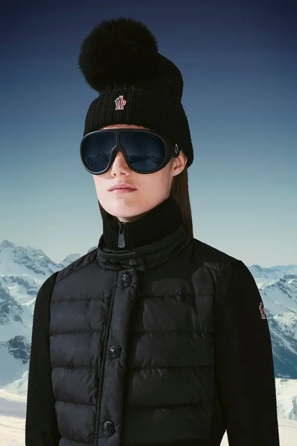 Moncler Padded Wool Cardigan - Black