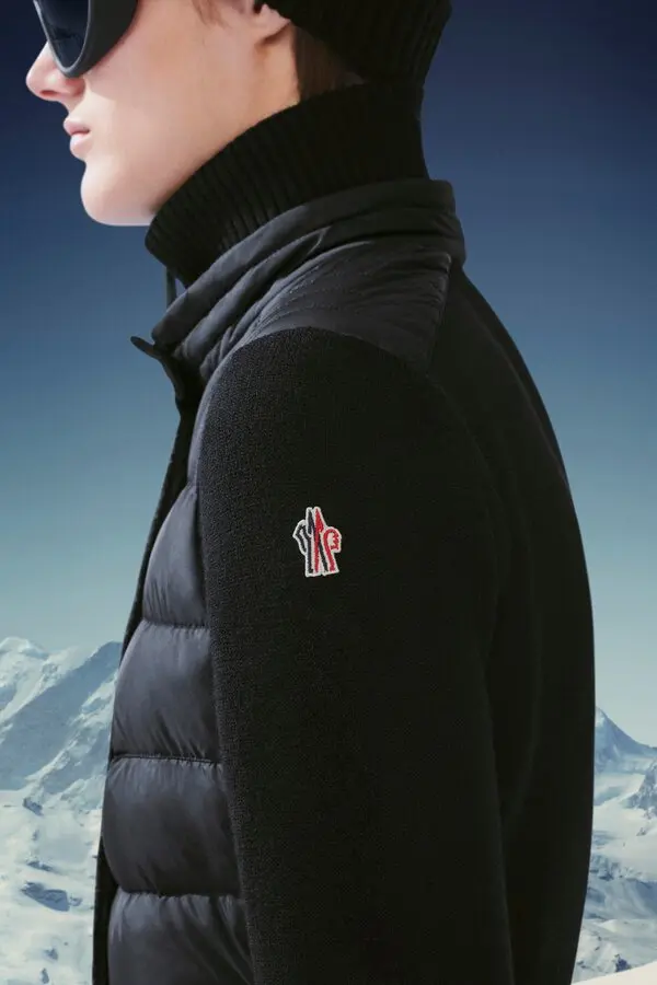 Moncler Padded Wool Cardigan - Black