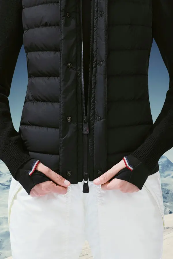Moncler Padded Wool Cardigan - Black