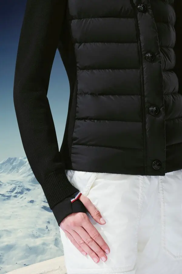 Moncler Padded Wool Cardigan - Black