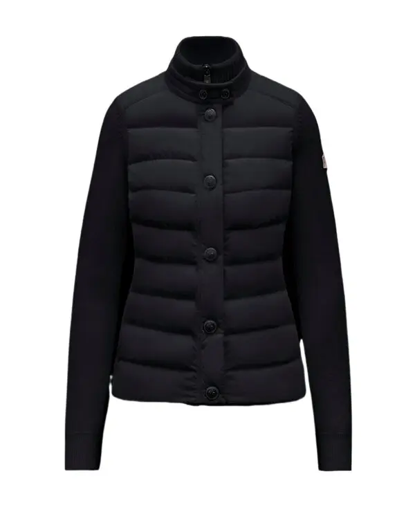 Moncler Padded Wool Cardigan - Black