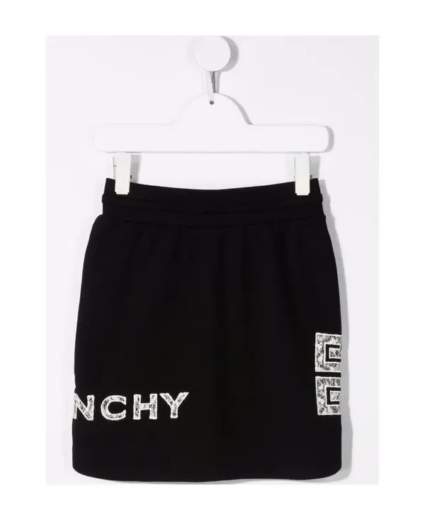 Givenchy Logo Embroidered Skirt - Black