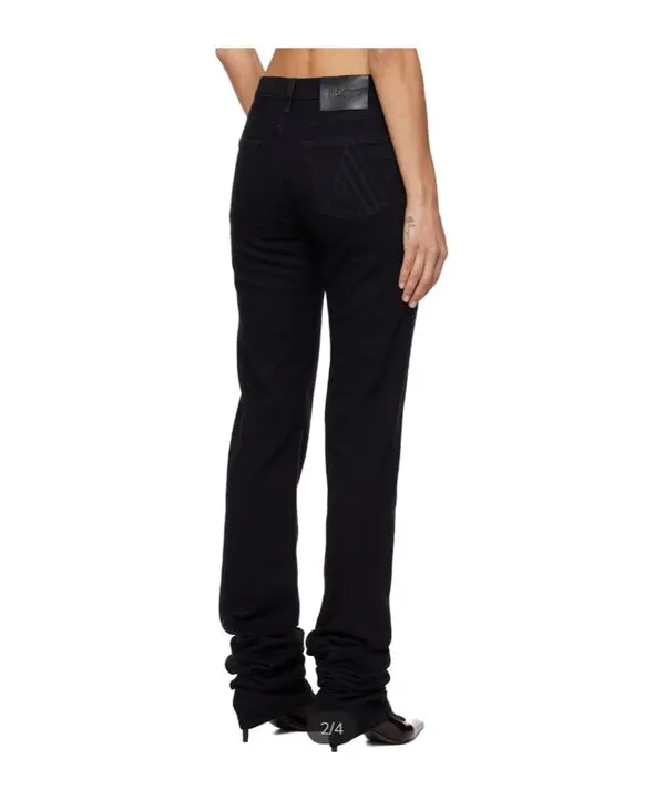 Attico Stretch Denim Logo Jeans