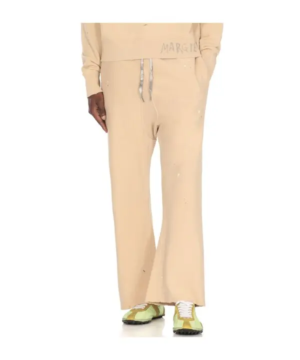 MAISON MARGIELA Drawstring Waist Cropped Trousers With Distressed Details