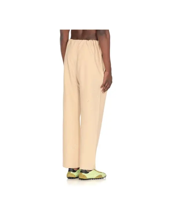 MAISON MARGIELA Drawstring Waist Cropped Trousers With Distressed Details