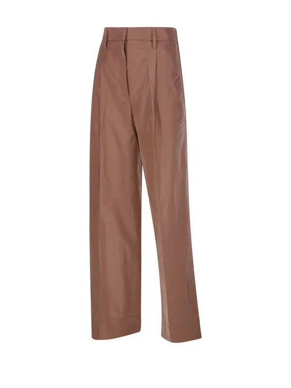 FORTE_FORTE High Waist Straight Leg Trousers - Brown