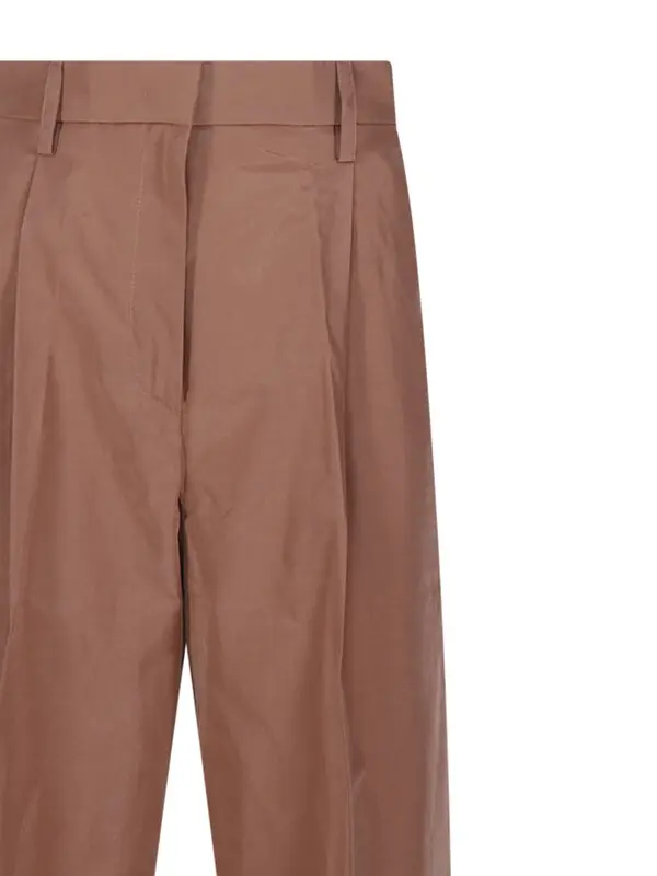 FORTE_FORTE High Waist Straight Leg Trousers - Brown