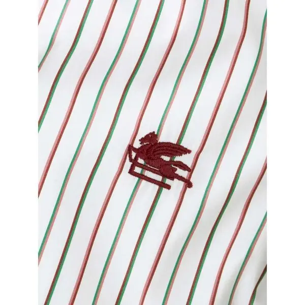 Etro Logo Embroidered Striped Shirt
