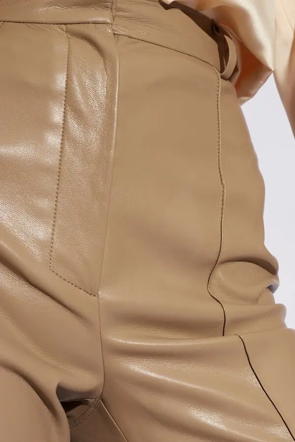 Nanushka Leena Leather Trousers - Nude