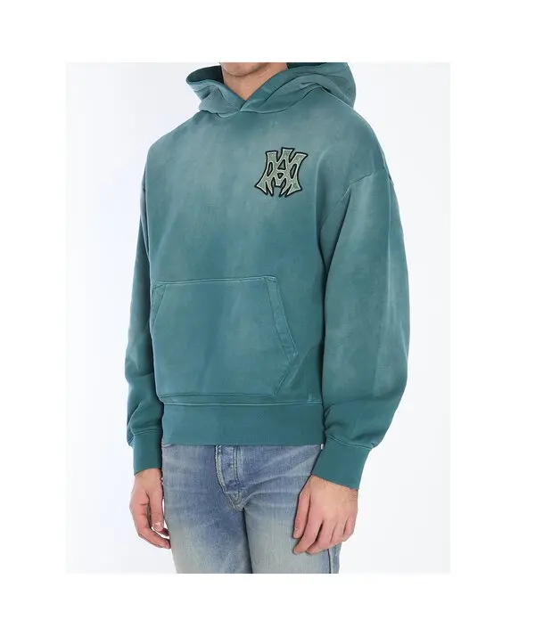 Amiri Logo Embroidered Distressed Hoodie