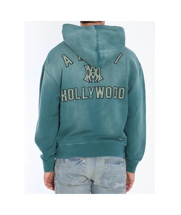 Amiri Logo Embroidered Distressed Hoodie