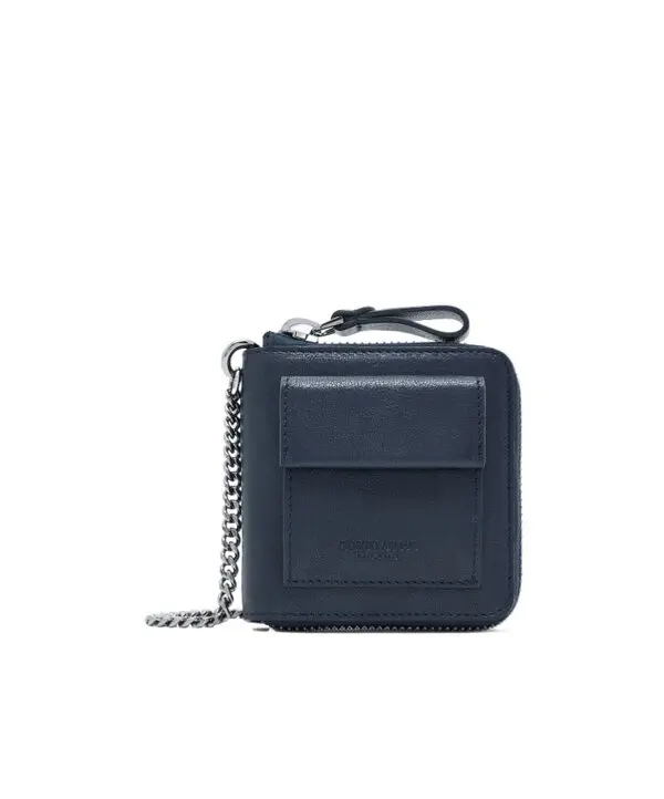 Giorgio Armani Zip-up Chained Wallet - Blue