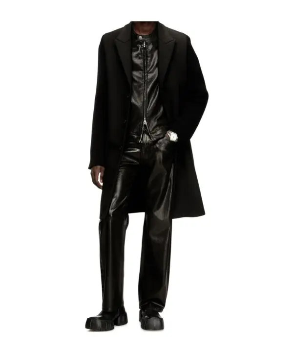 DIESEL® Tailored Coat With Ribbed Knit Sleeves