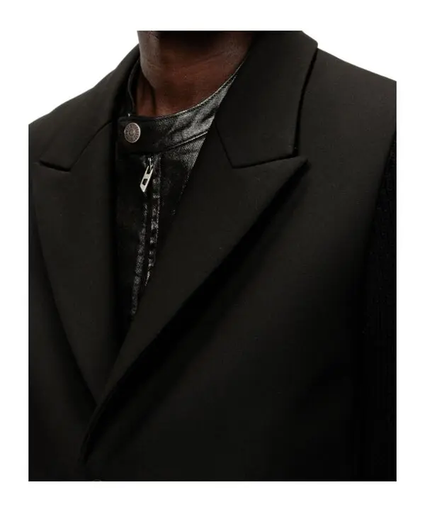 DIESEL® Tailored Coat With Ribbed Knit Sleeves