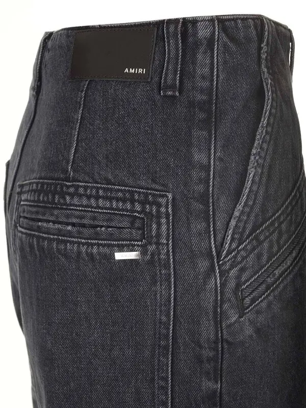 Amiri Belt Ring Denim Trousers - Black