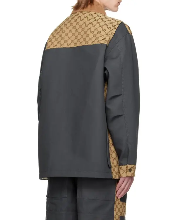 Gucci Monogrammed Corduroy Collared Overshirt