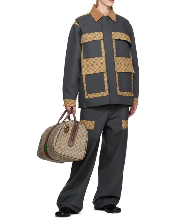 Gucci Monogrammed Corduroy Collared Overshirt