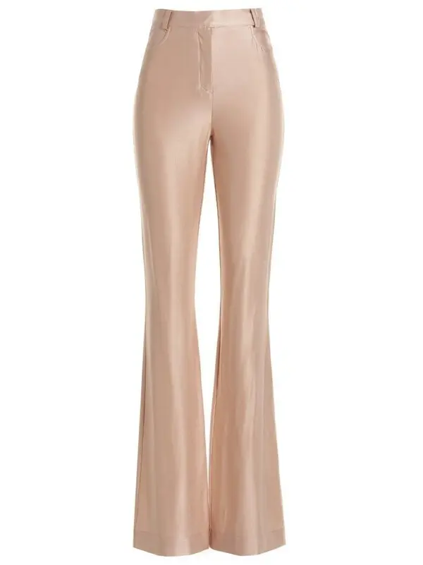 Alexandre Vauthier High Waist Straight Leg Pants - Nude