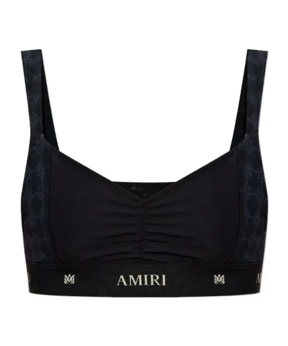 Amiri Ruched Logo Band Top