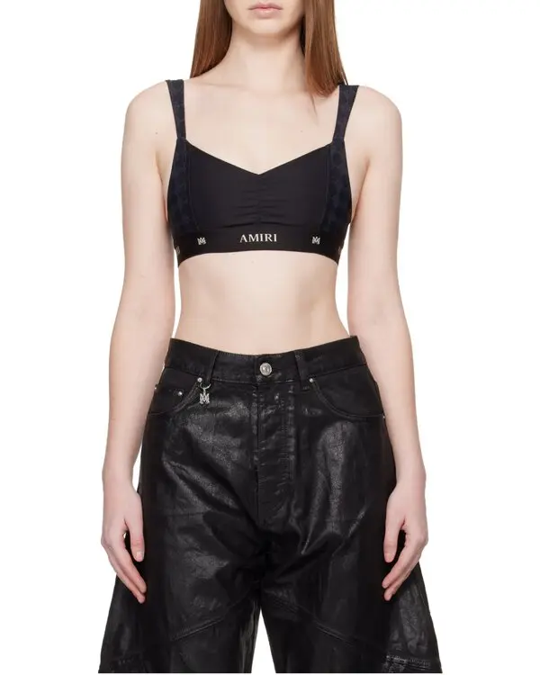 Amiri Ruched Logo Band Top