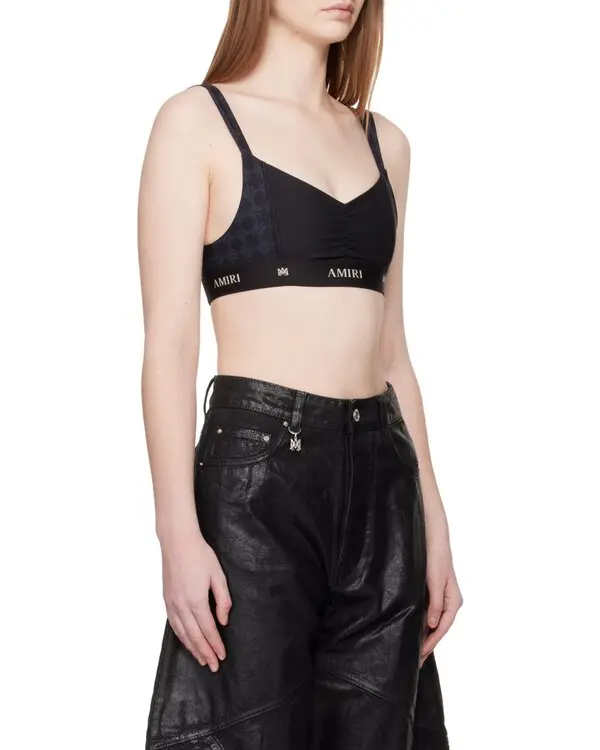 Amiri Ruched Logo Band Top