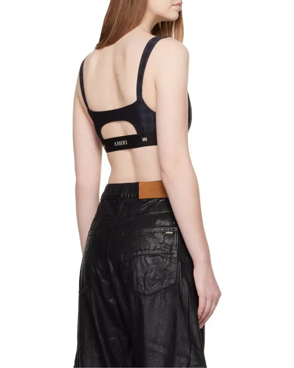 Amiri Ruched Logo Band Top