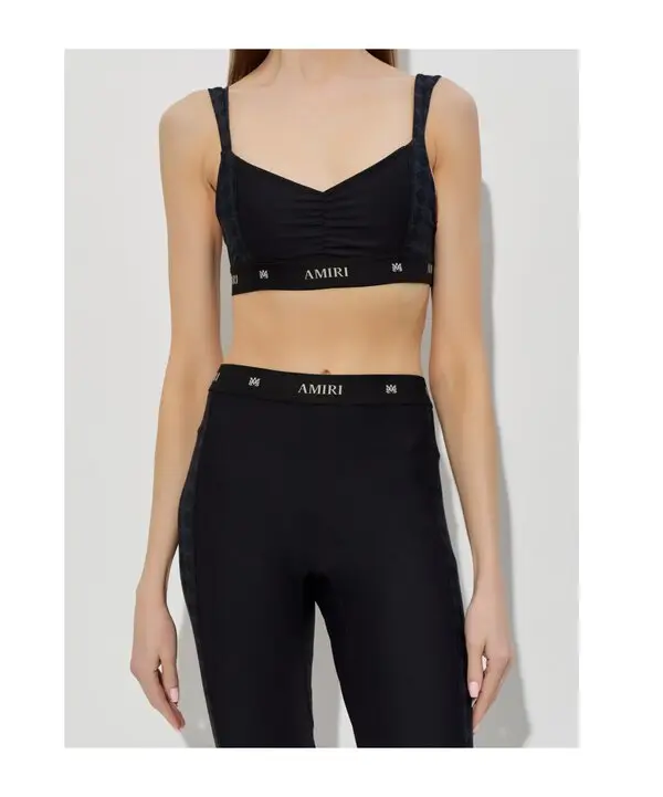 Amiri Ruched Logo Band Top