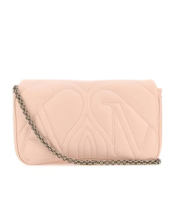 Alexander McQueen Seal Logo Plaque Small Shoulder Bag - Nude