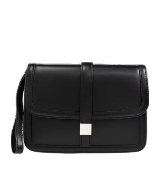Max Mara Logo Clutch In Calfskin