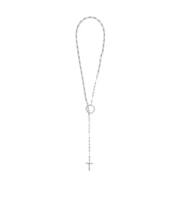 Dolce & Gabbana Dolce Gabbana Rosary Cross Necklace - Gray